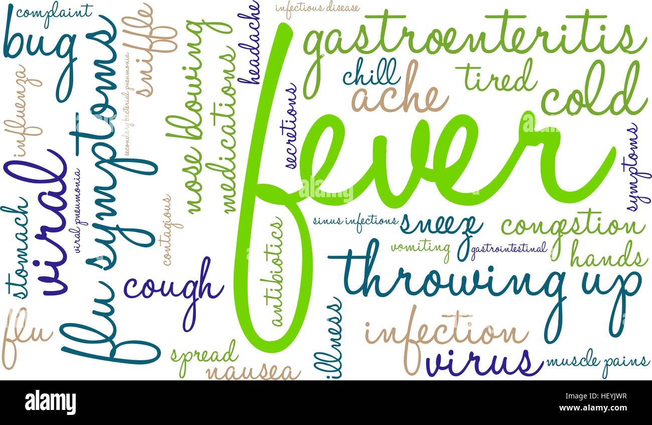 Fever word cloud on a white background Stock Vector Image & Art - Alamy