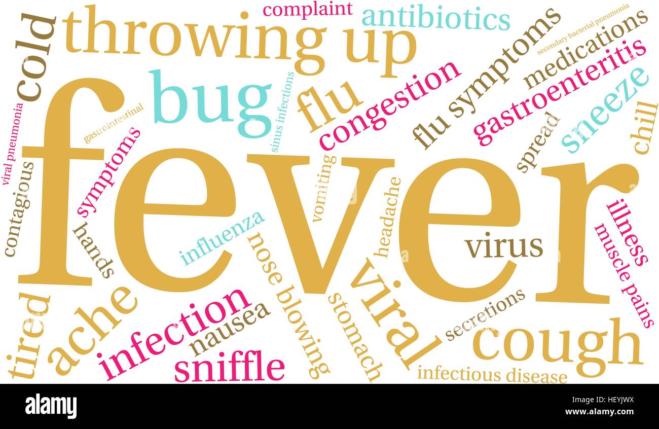 Fever word cloud on a white background Stock Vector Image & Art - Alamy