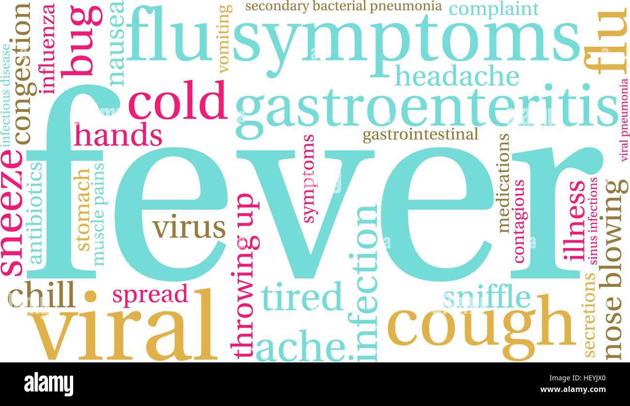 Fever word cloud on a white background Stock Vector Image & Art - Alamy
