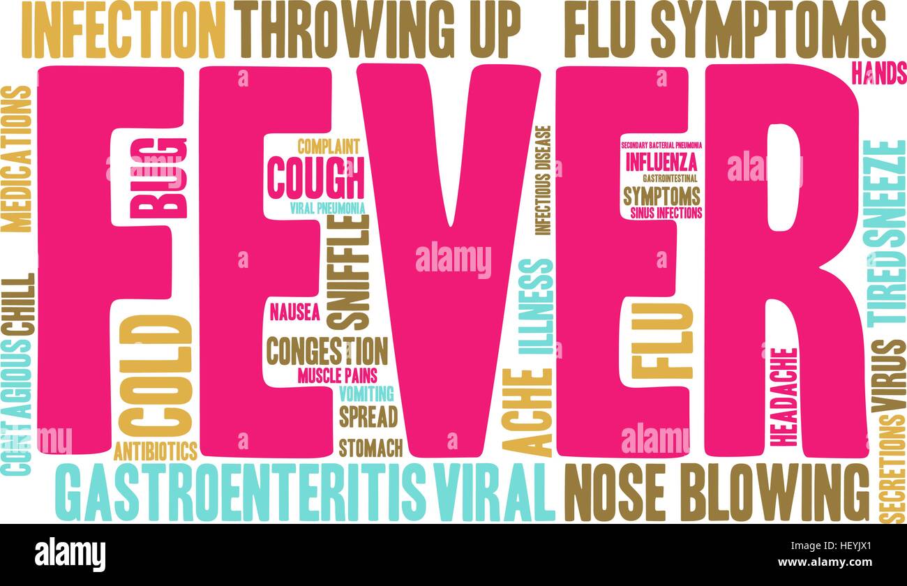 Fever word cloud on a white background Stock Vector Image & Art - Alamy