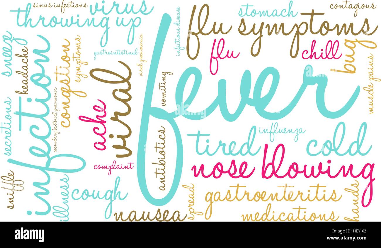 Fever word cloud on a white background Stock Vector Image & Art - Alamy