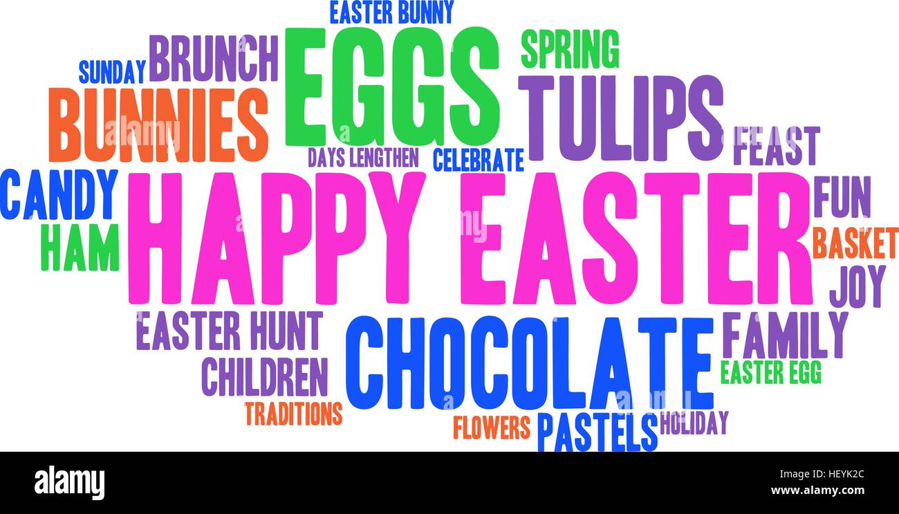 Happy Easter word cloud on a white background Stock Vector Image & Art ...
