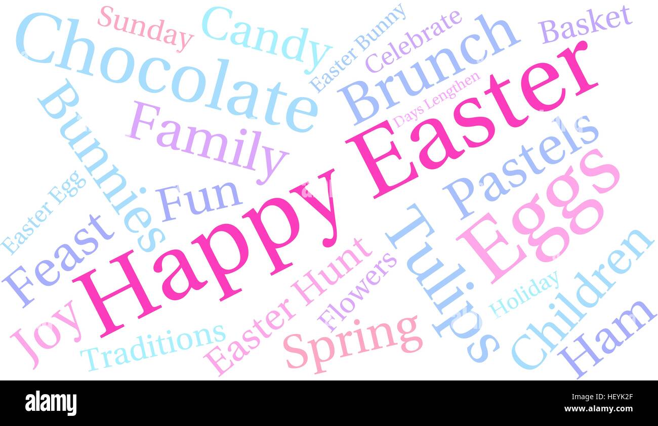 Happy Easter word cloud on a white background Stock Vector Image & Art ...