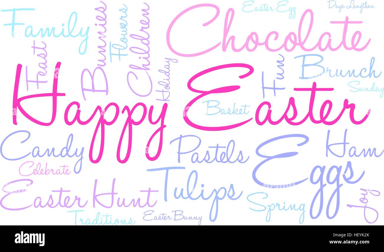 Happy Easter word cloud on a white background Stock Vector Image & Art ...