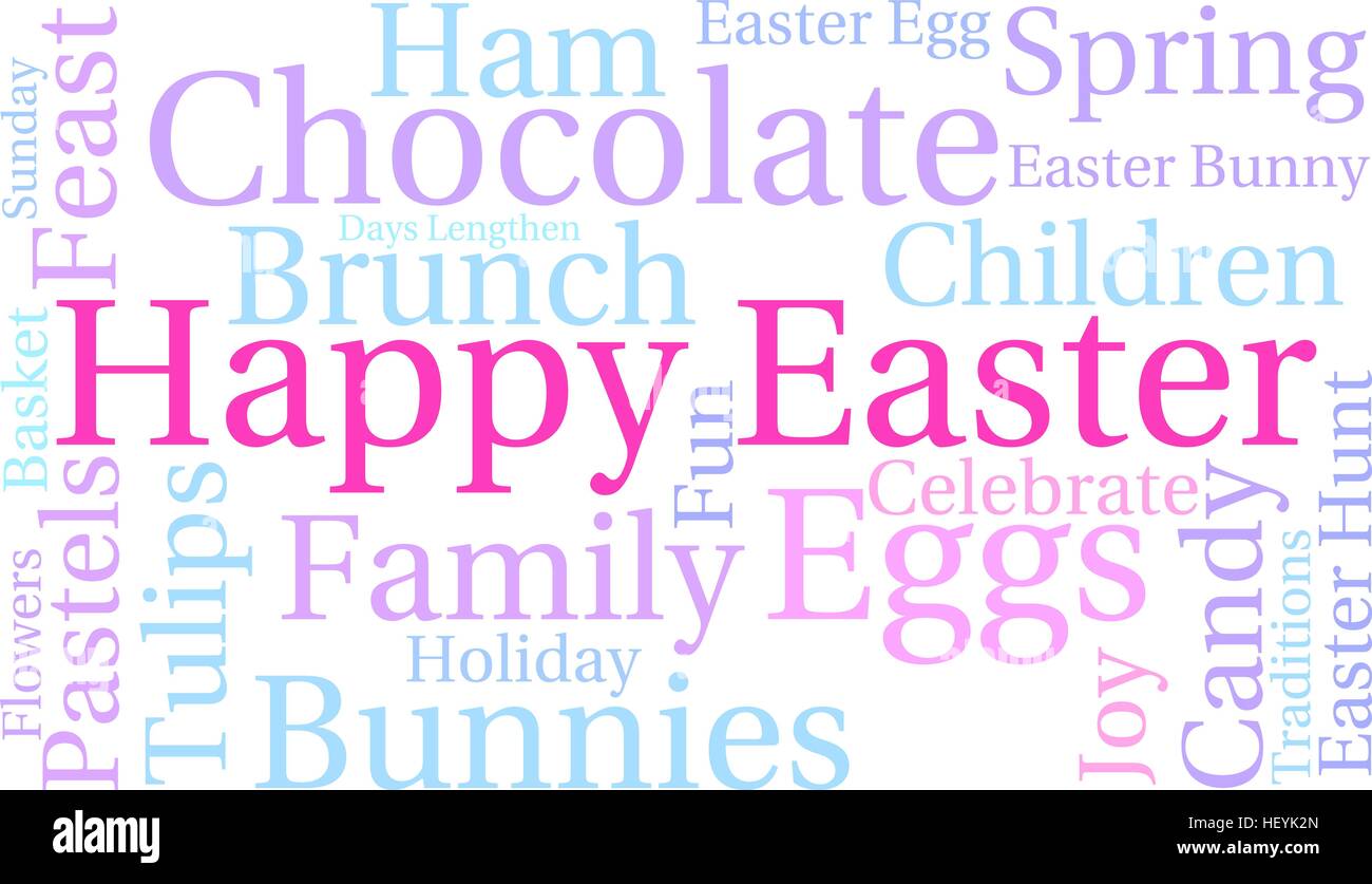 Happy Easter word cloud on a white background Stock Vector Image & Art ...