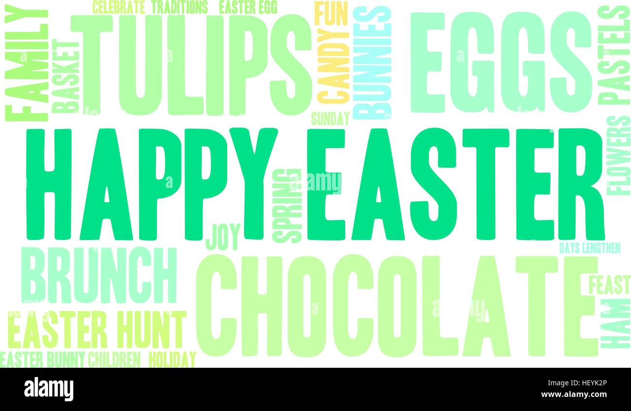 Happy Easter word cloud on a white background Stock Vector Image & Art ...