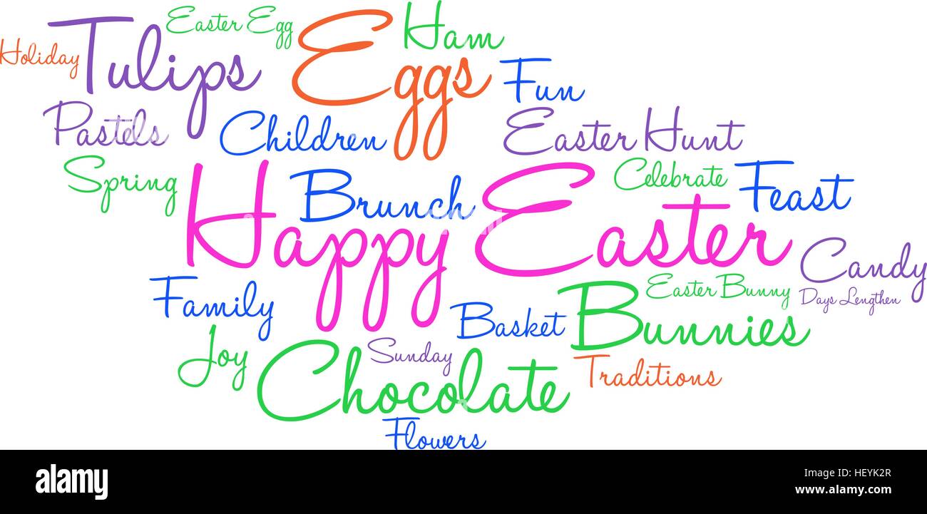 Happy Easter word cloud on a white background Stock Vector Image & Art ...