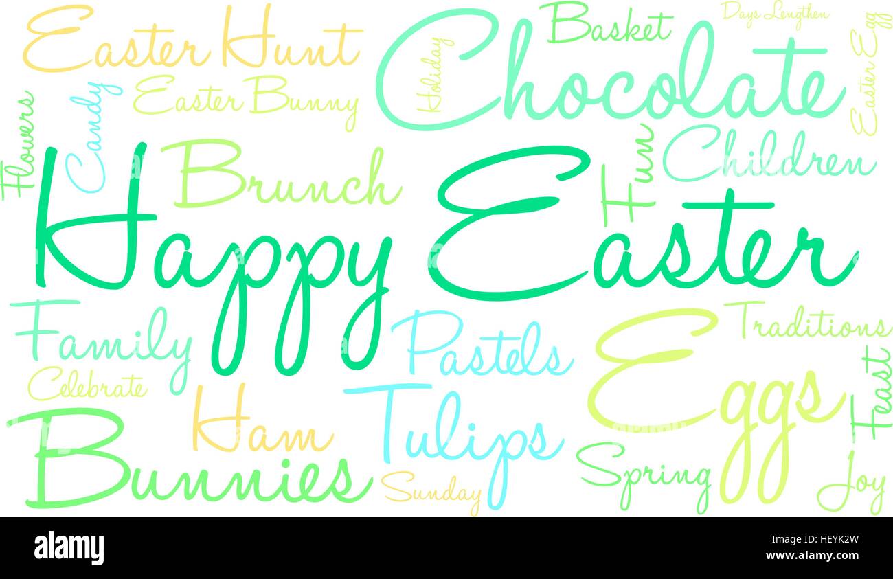 Happy Easter word cloud on a white background Stock Vector Image & Art ...