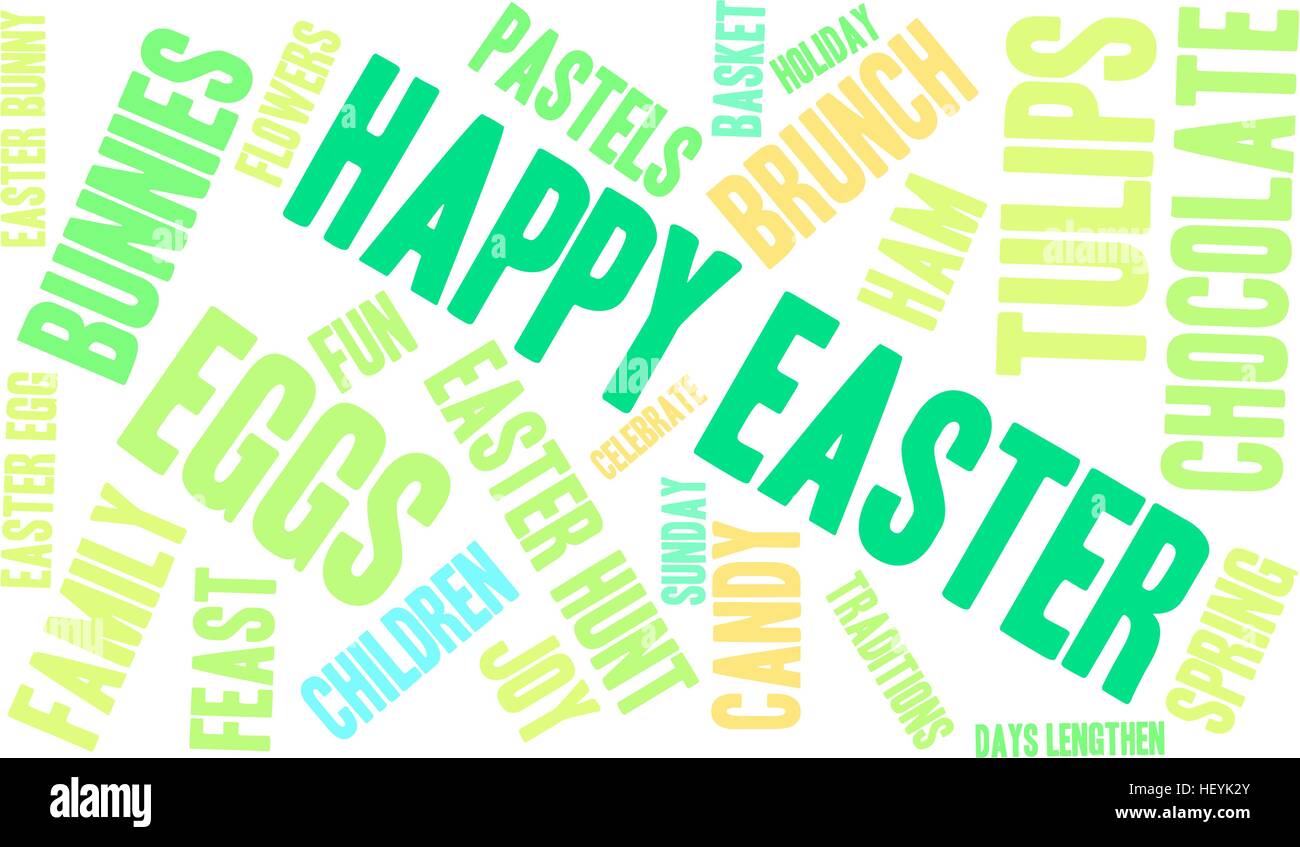 Happy Easter word cloud on a white background Stock Vector Image & Art ...