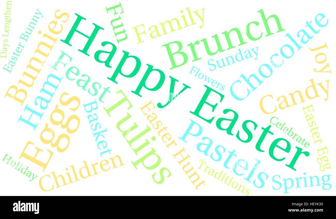 Happy Easter word cloud on a white background Stock Vector Image & Art ...