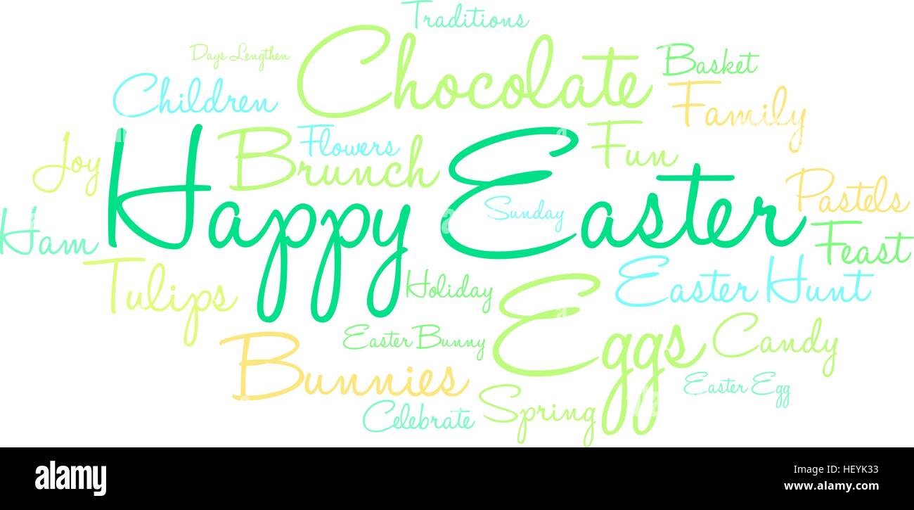 Happy Easter word cloud on a white background Stock Vector Image & Art ...