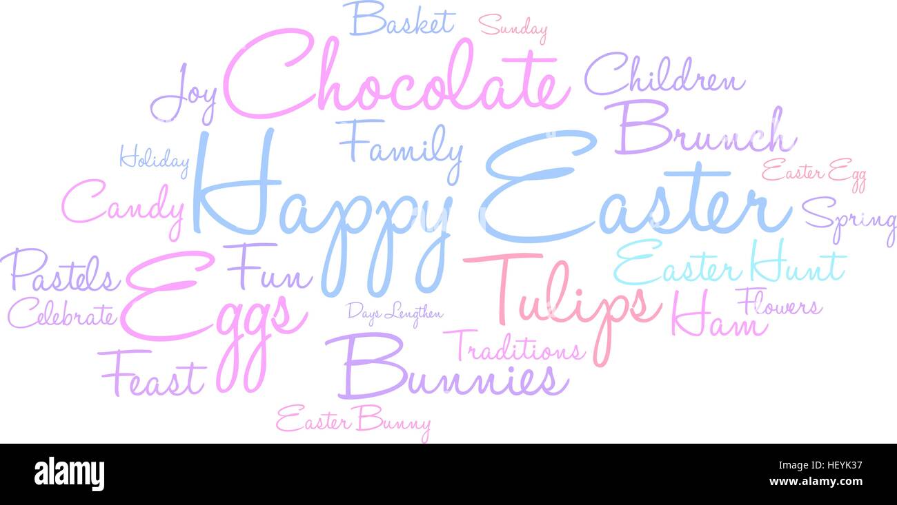 Happy Easter word cloud on a white background Stock Vector Image & Art ...
