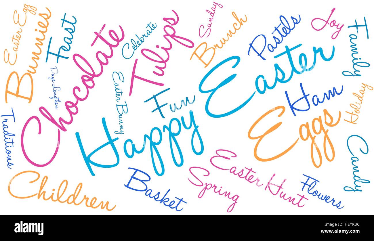 Happy Easter word cloud on a white background Stock Vector Image & Art ...