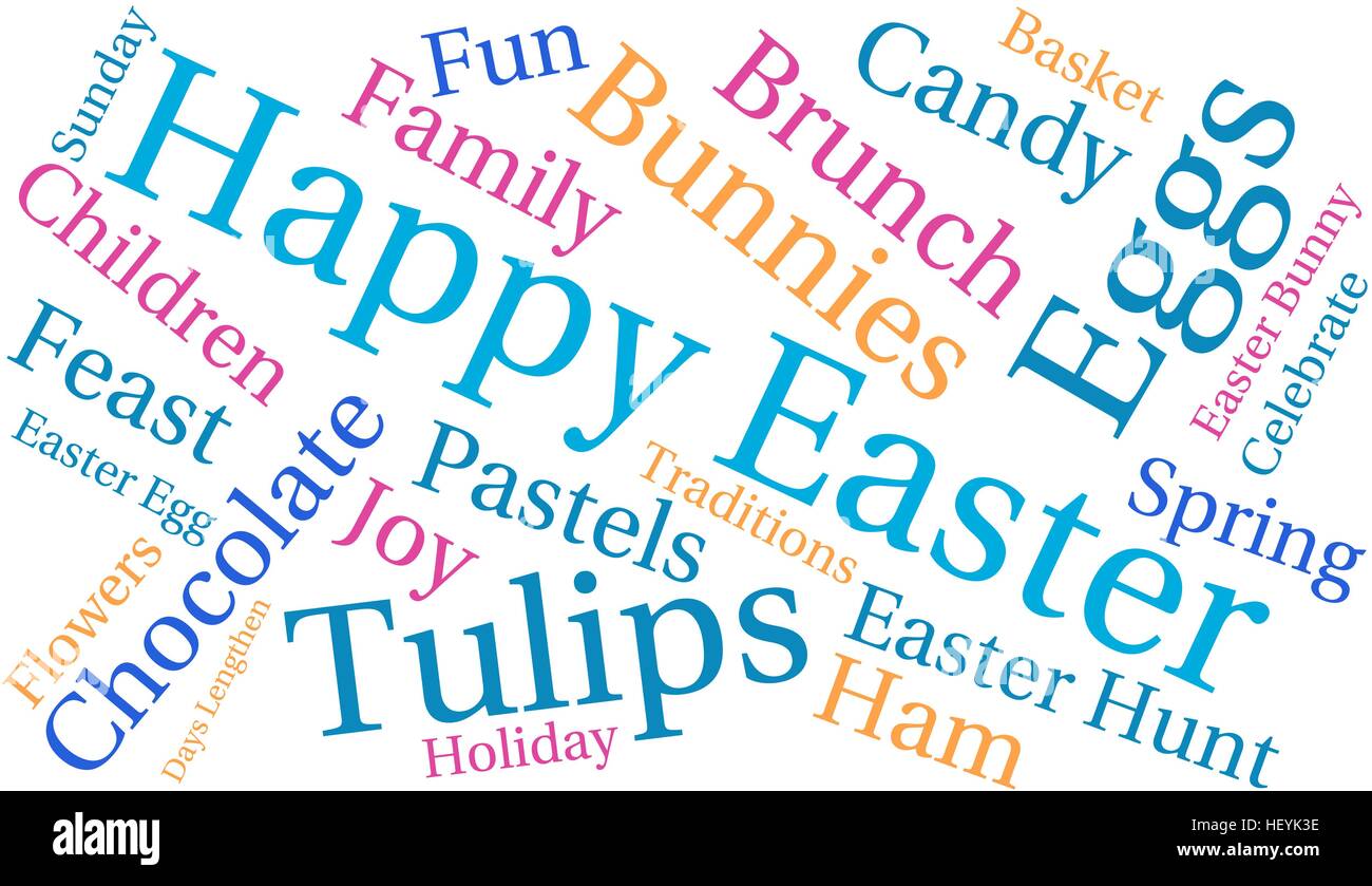 Happy Easter word cloud on a white background Stock Vector Image & Art ...