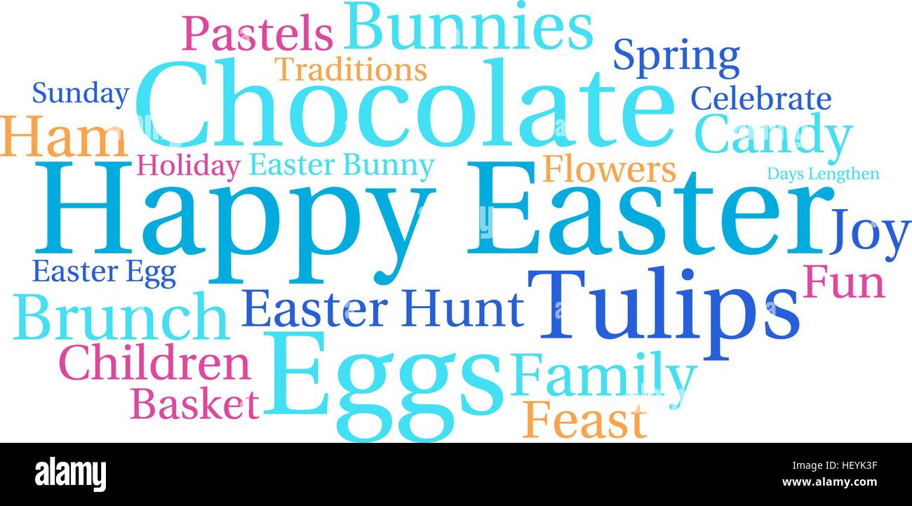 Happy Easter word cloud on a white background Stock Vector Image & Art ...