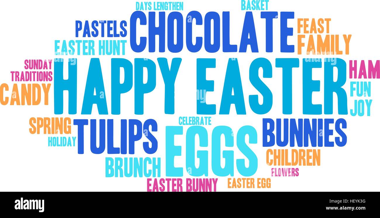 Happy Easter word cloud on a white background Stock Vector Image & Art ...