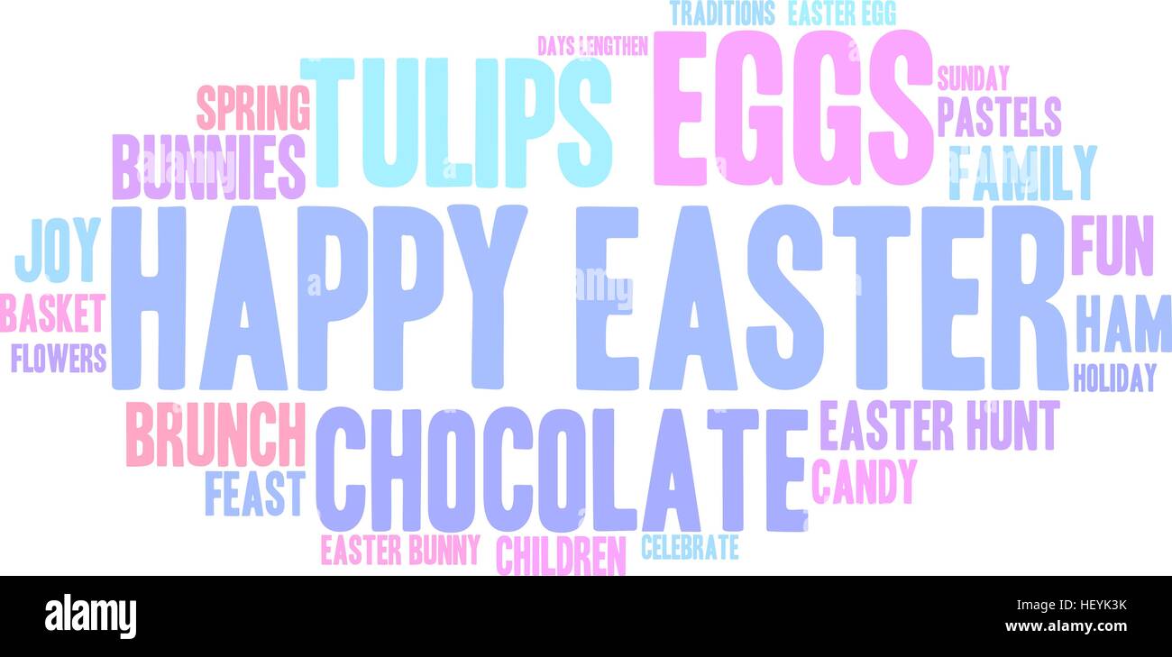 Happy Easter word cloud on a white background Stock Vector Image & Art ...
