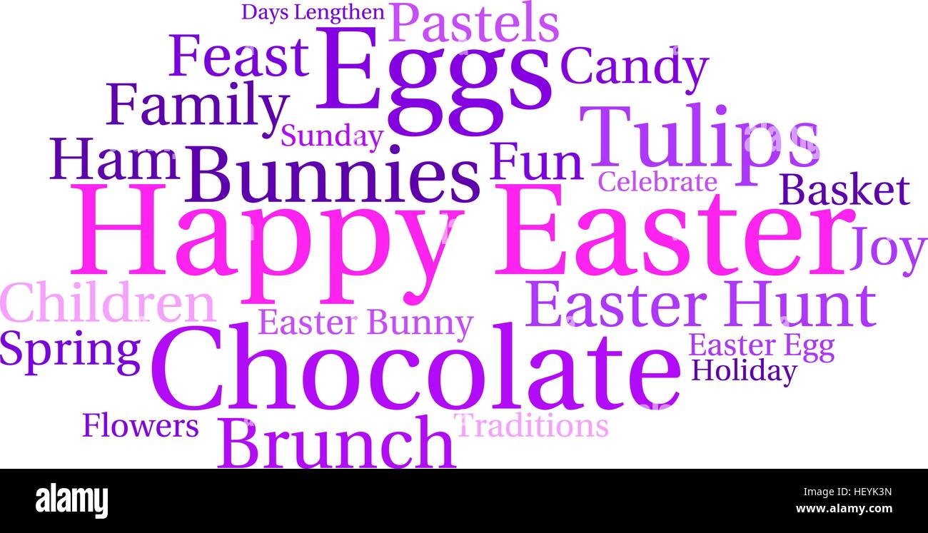 Happy Easter word cloud on a white background Stock Vector Image & Art ...