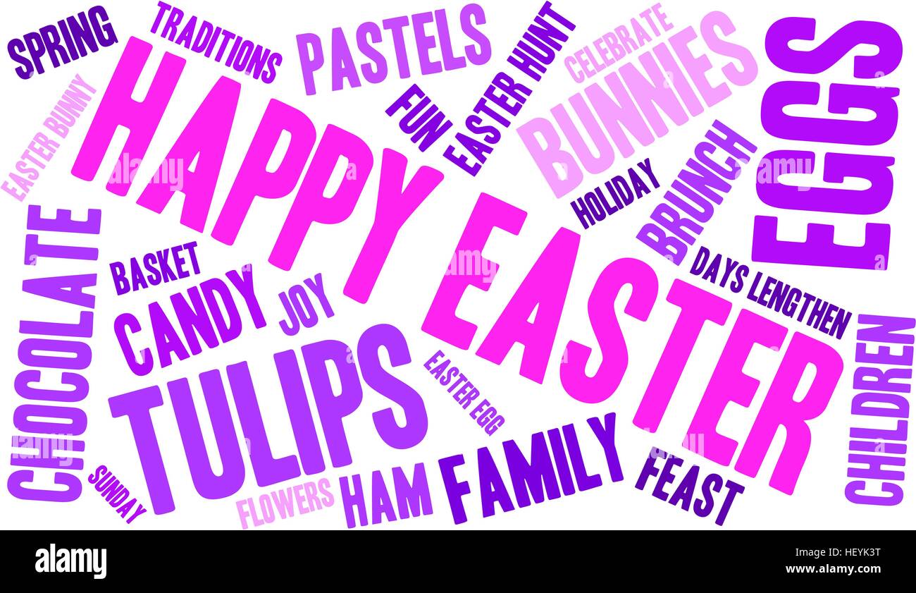 Happy Easter word cloud on a white background Stock Vector Image & Art ...