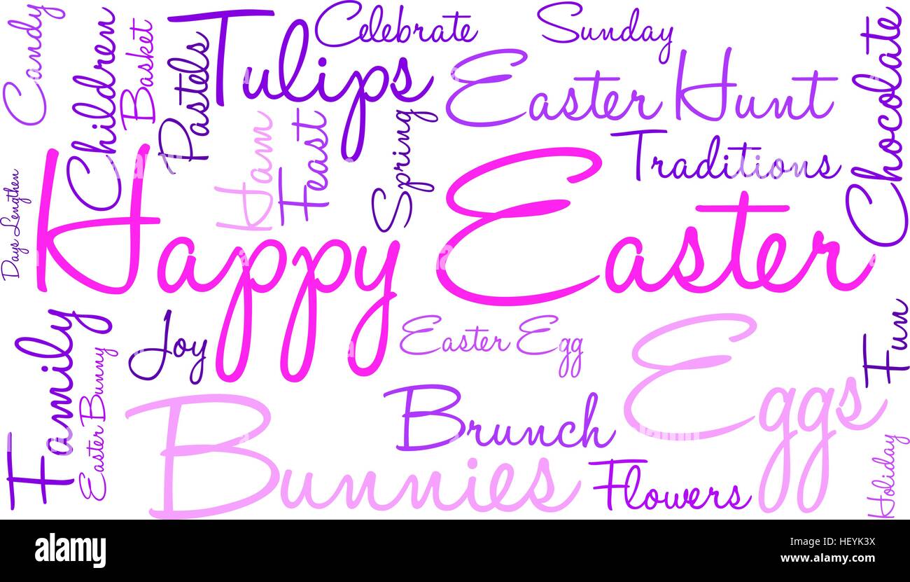 Happy Easter word cloud on a white background Stock Vector Image & Art ...