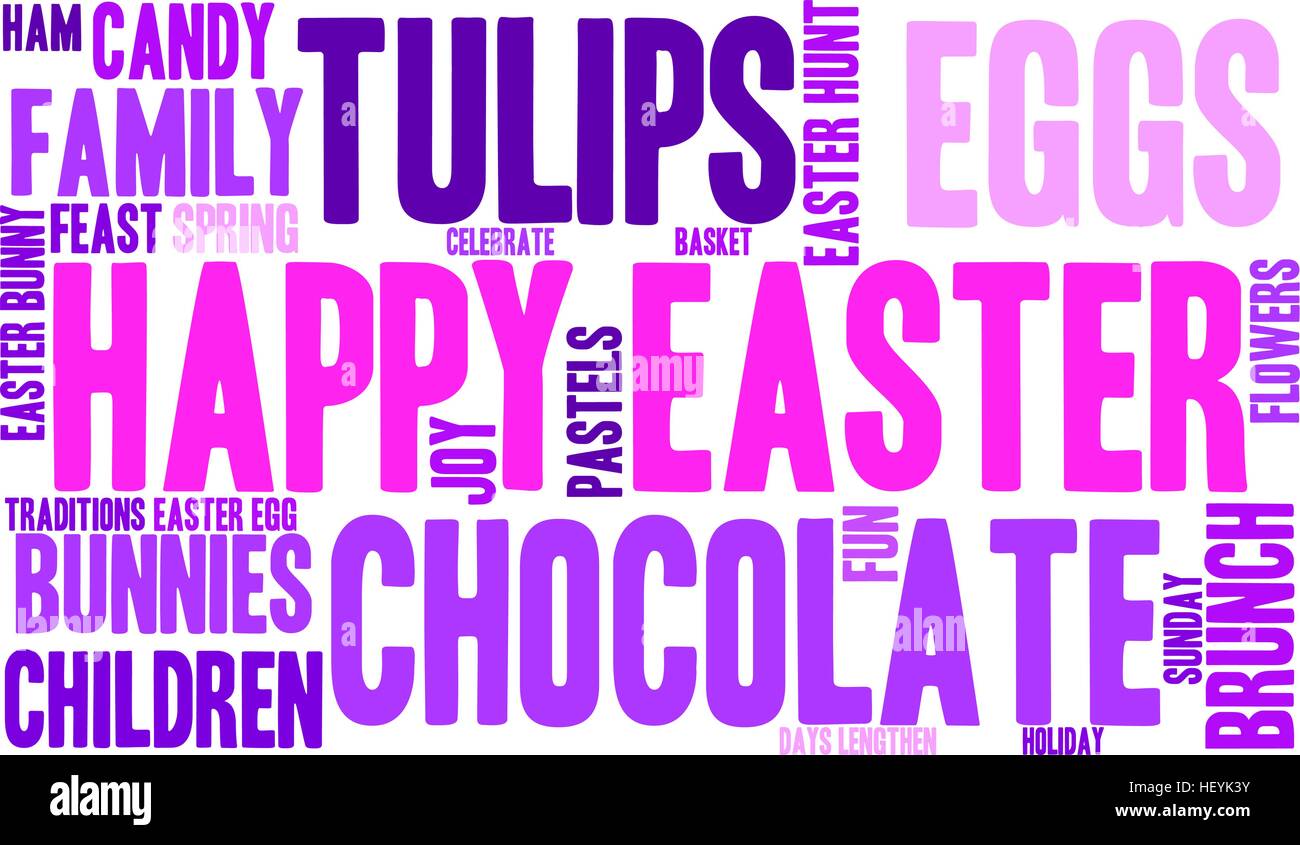 Happy Easter word cloud on a white background Stock Vector Image & Art ...