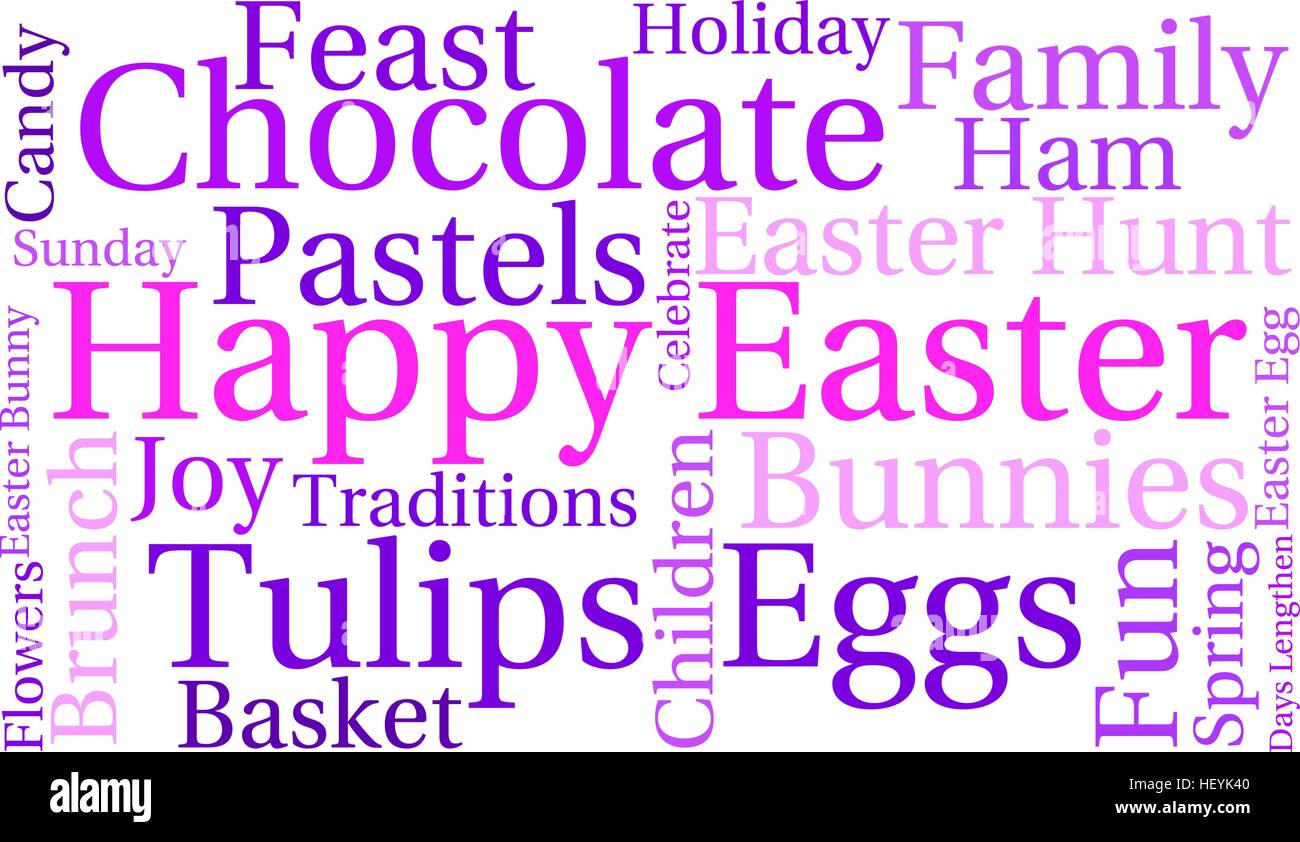 Happy Easter word cloud on a white background Stock Vector Image & Art ...