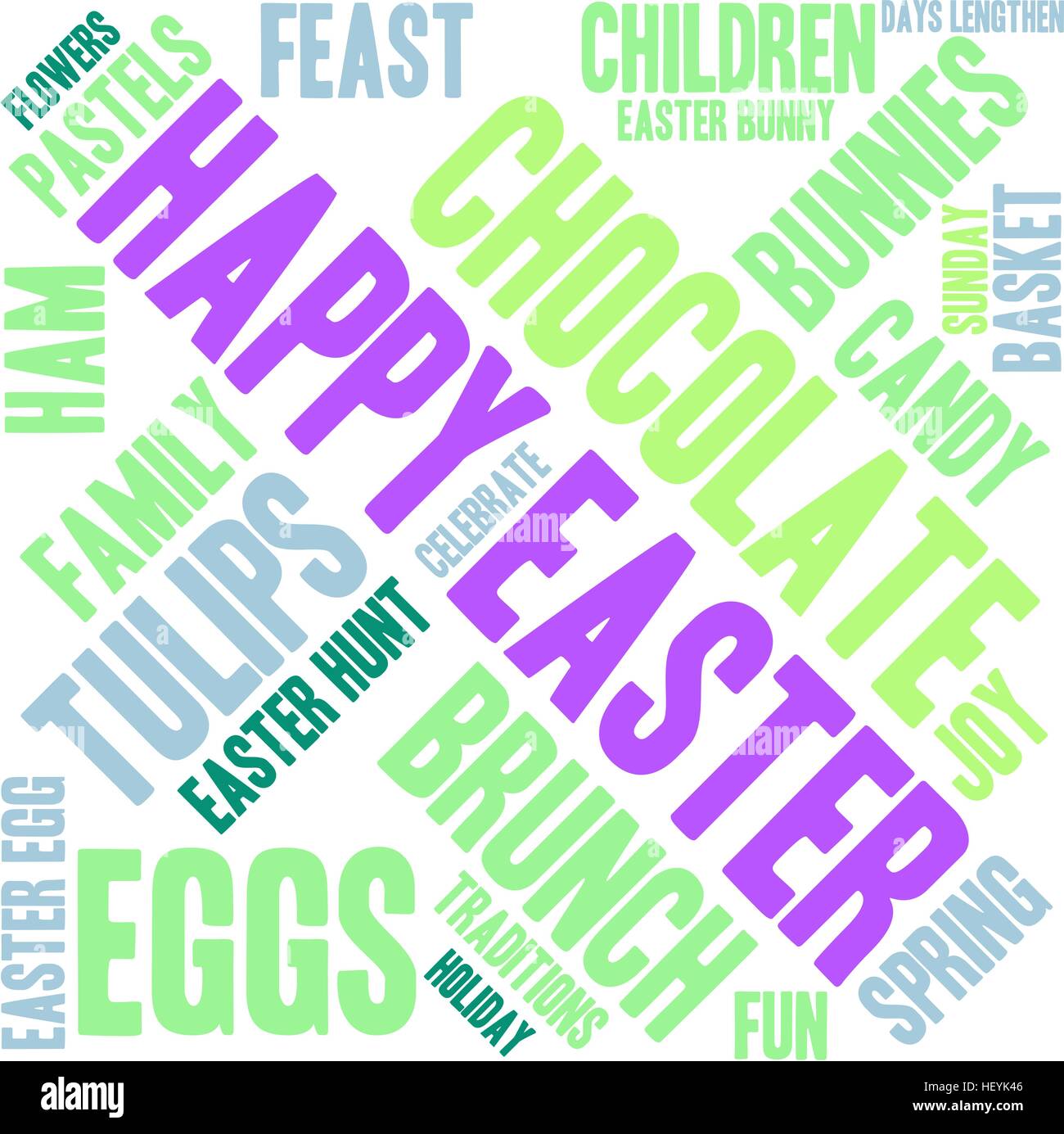 Happy Easter word cloud on a white background Stock Vector Image & Art ...