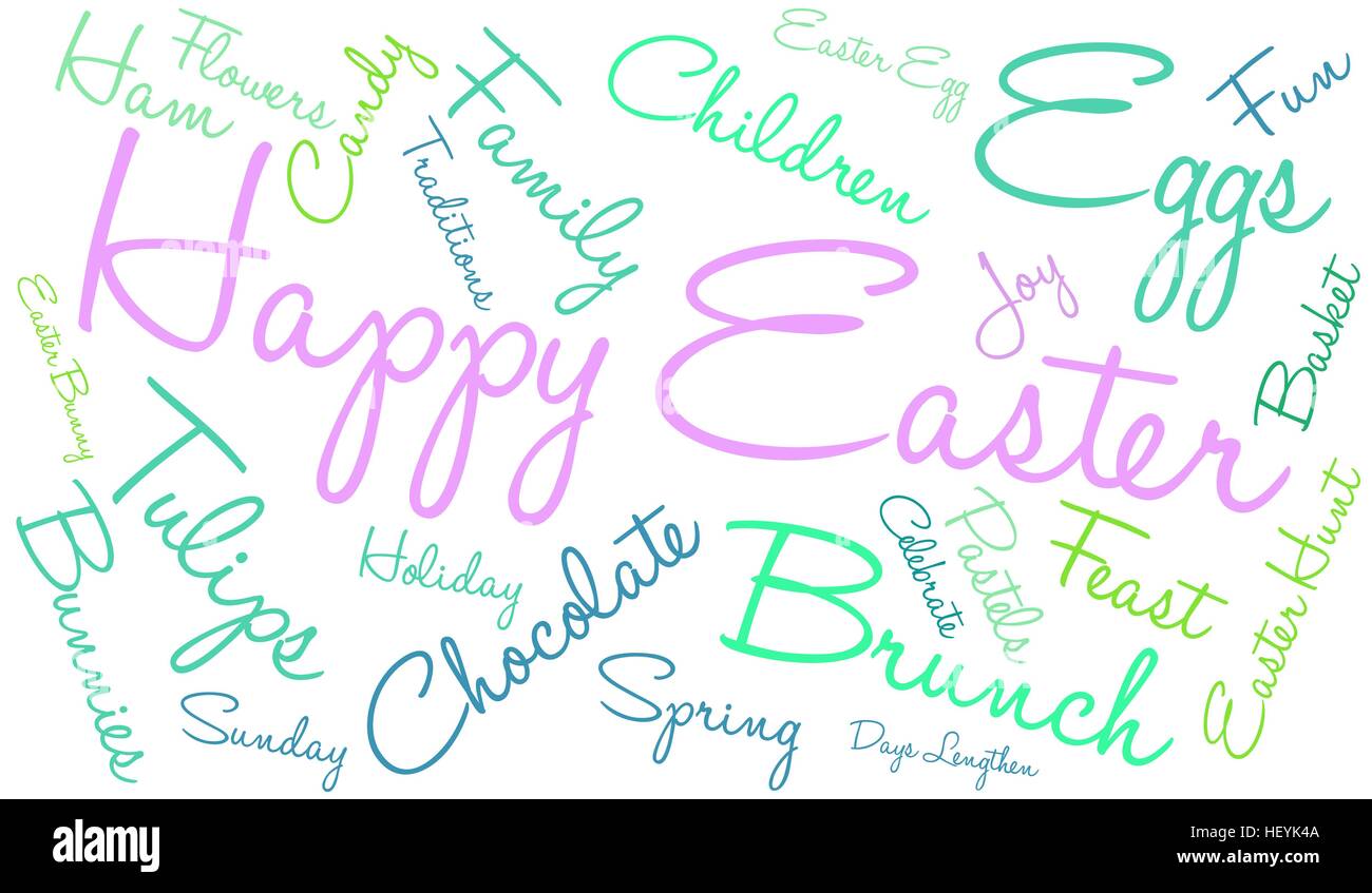 Happy Easter word cloud on a white background Stock Vector Image & Art ...