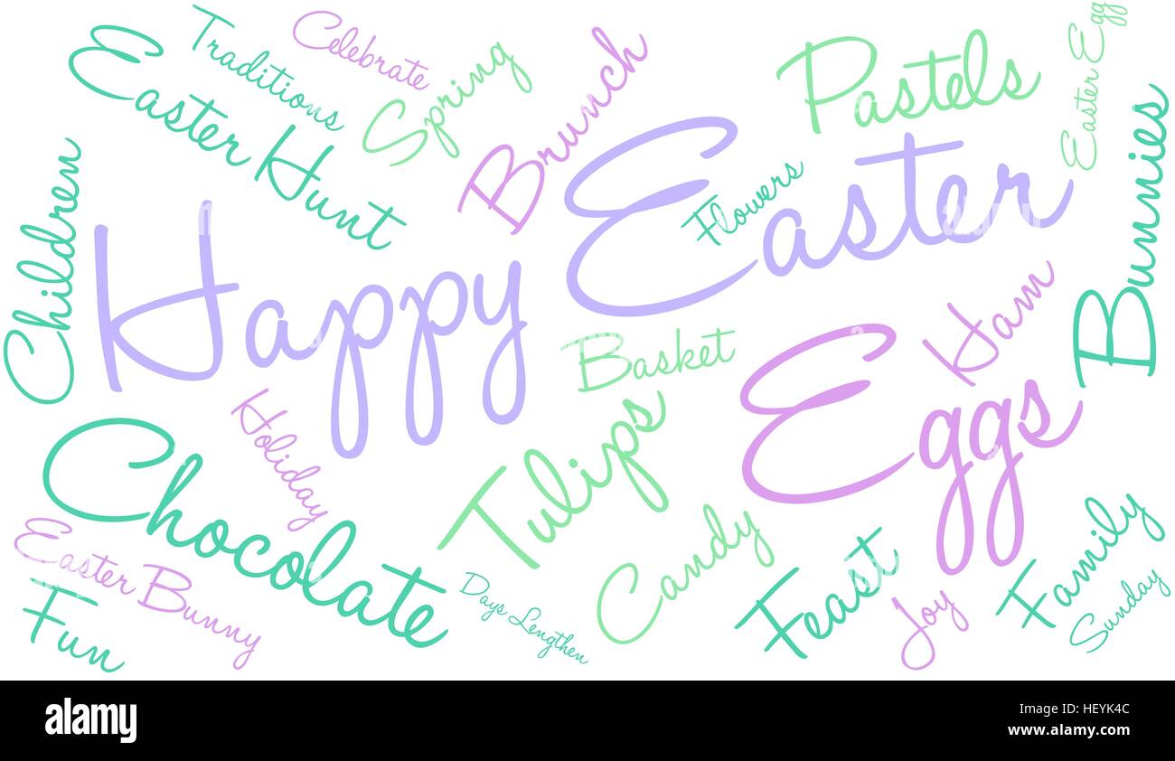Happy Easter word cloud on a white background Stock Vector Image & Art ...