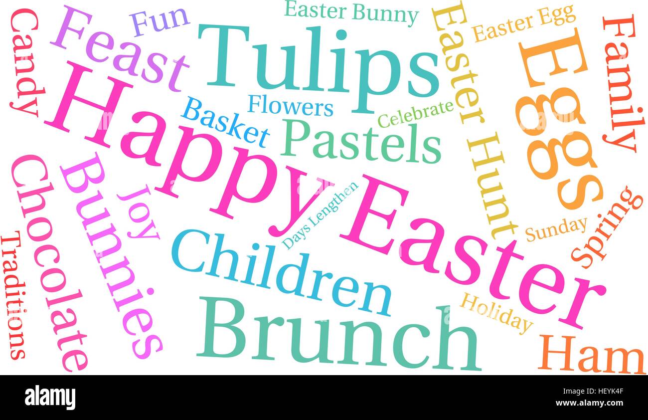Happy Easter word cloud on a white background Stock Vector Image & Art ...