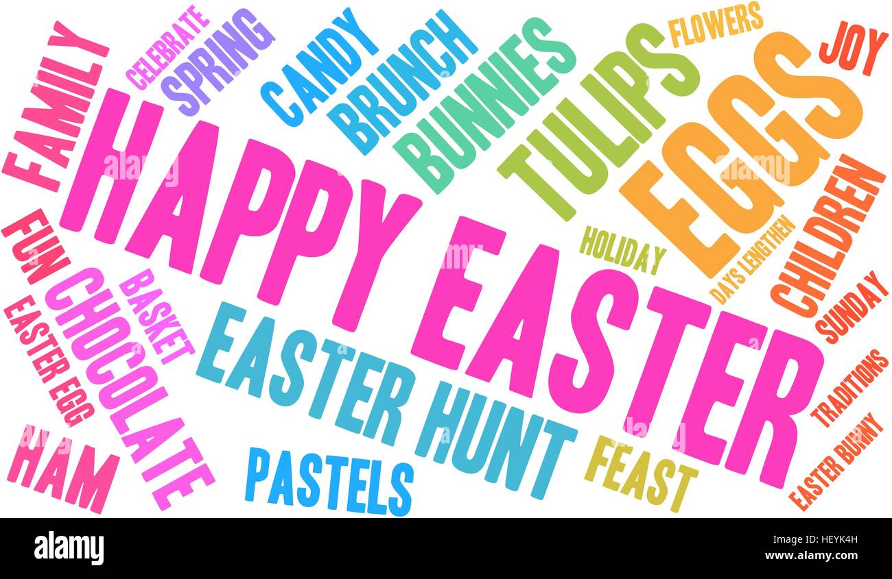 Happy Easter word cloud on a white background Stock Vector Image & Art ...