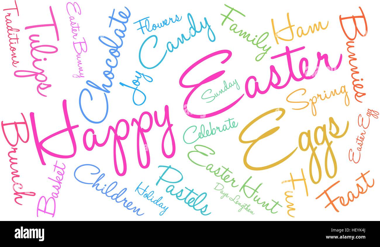Happy Easter word cloud on a white background Stock Vector Image & Art ...