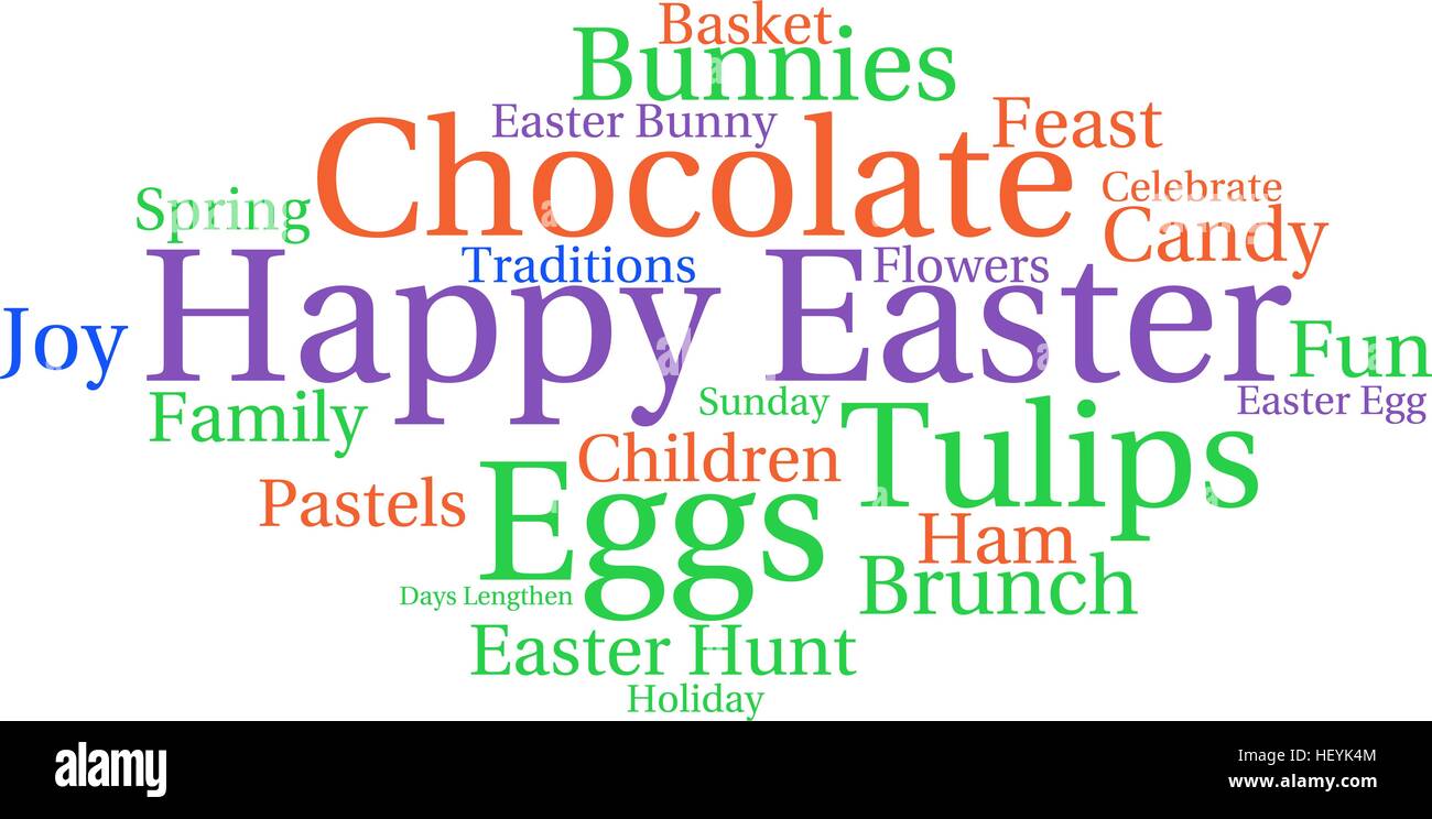 Happy Easter word cloud on a white background Stock Vector Image & Art ...