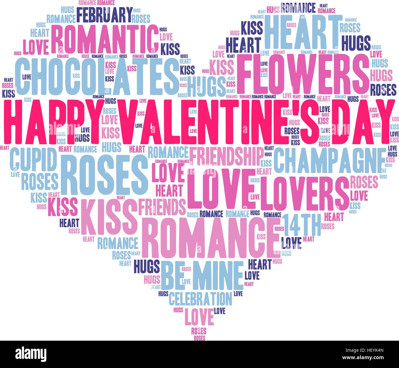 Happy Valentines Day word cloud on a white background Stock Vector ...