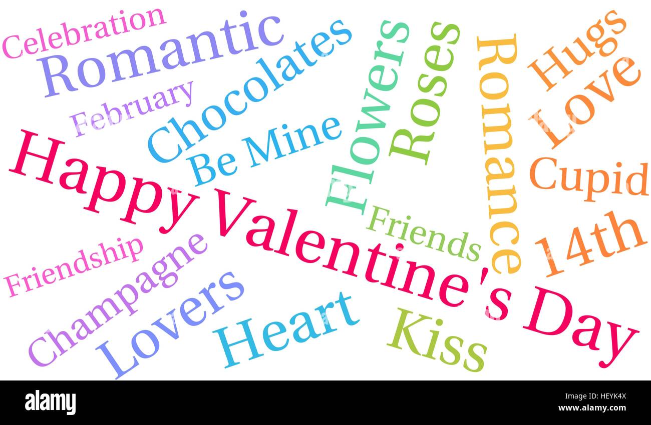 Happy Valentines Day word cloud on a white background Stock Vector ...