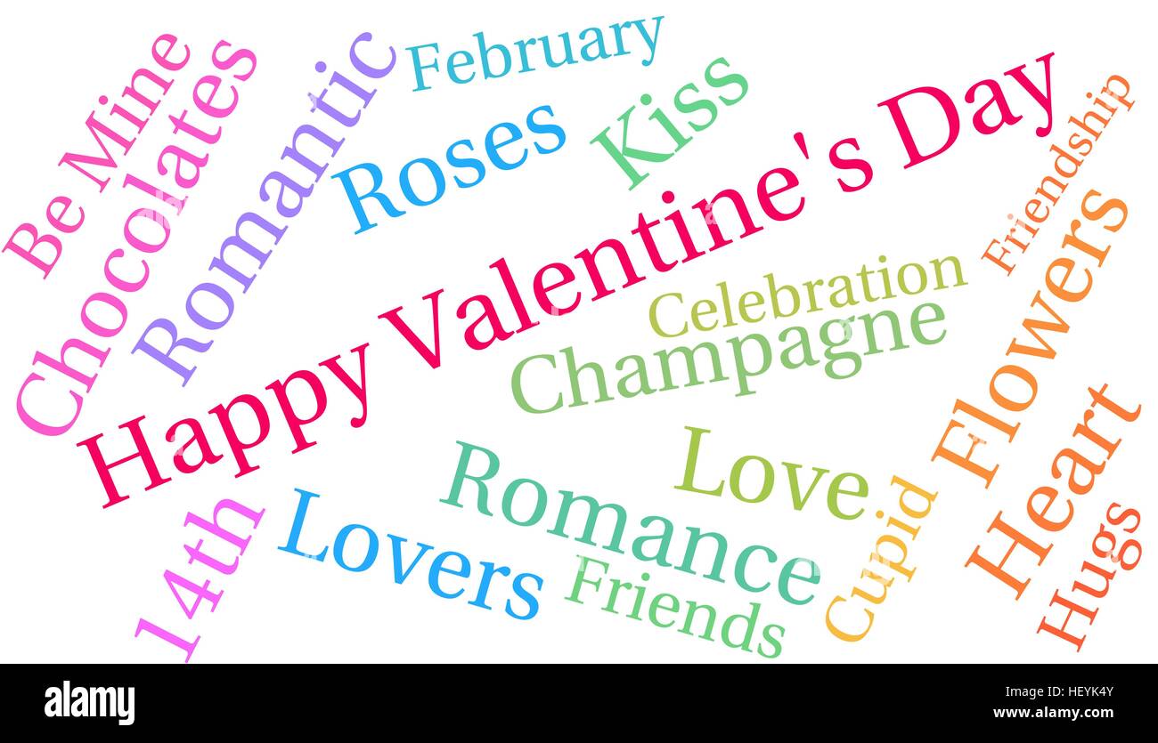Happy Valentines Day word cloud on a white background Stock Vector ...