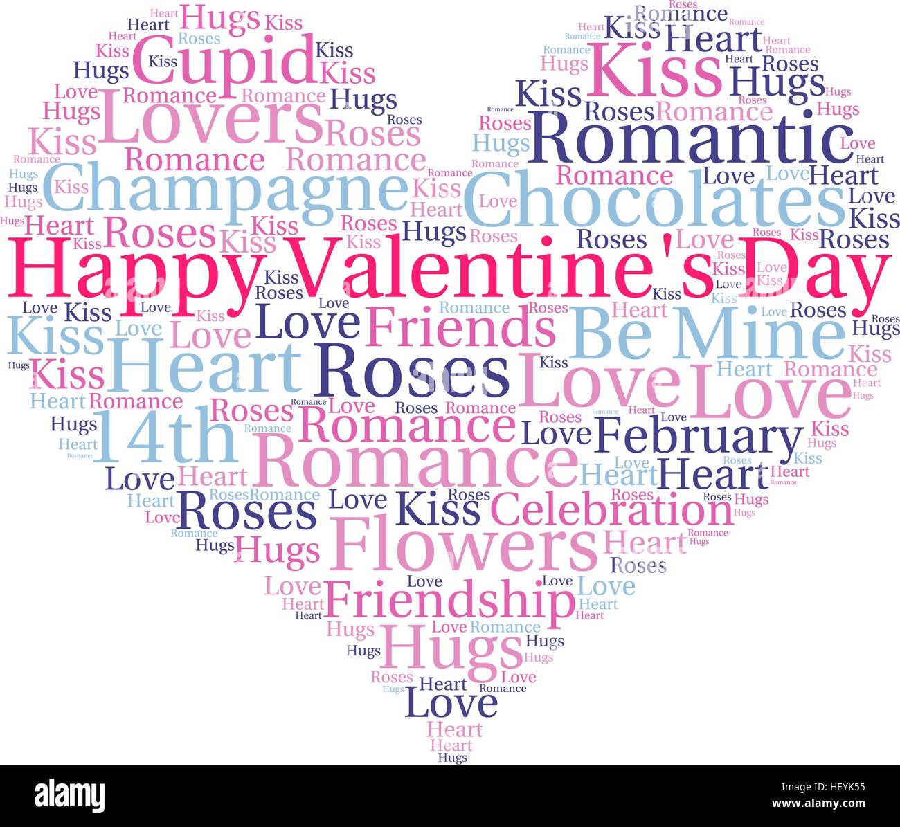 Happy Valentines Day word cloud on a white background Stock Vector ...