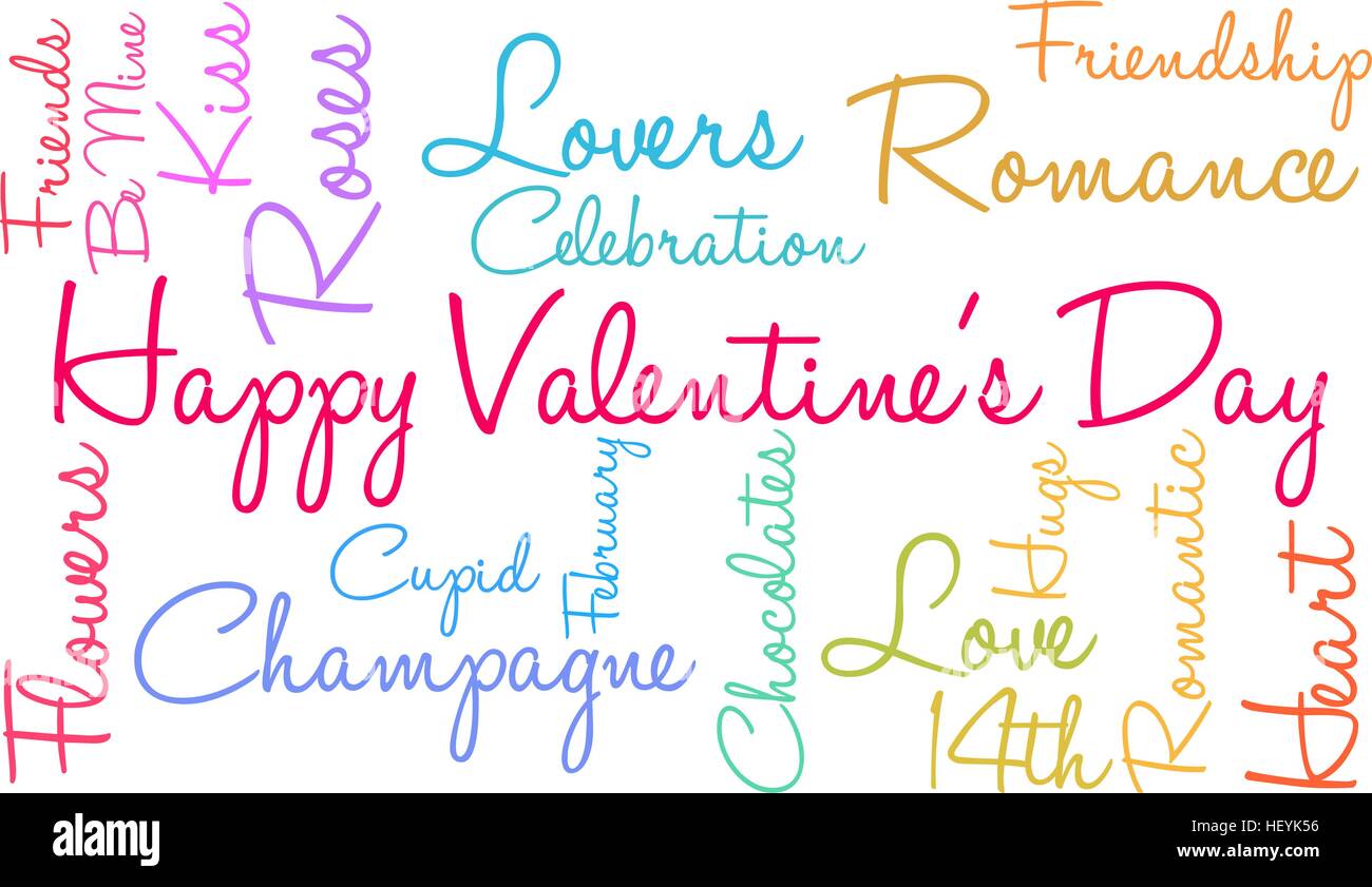 Happy Valentines Day word cloud on a white background Stock Vector ...