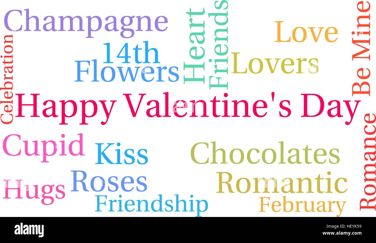 Happy Valentines Day word cloud on a white background Stock Vector ...