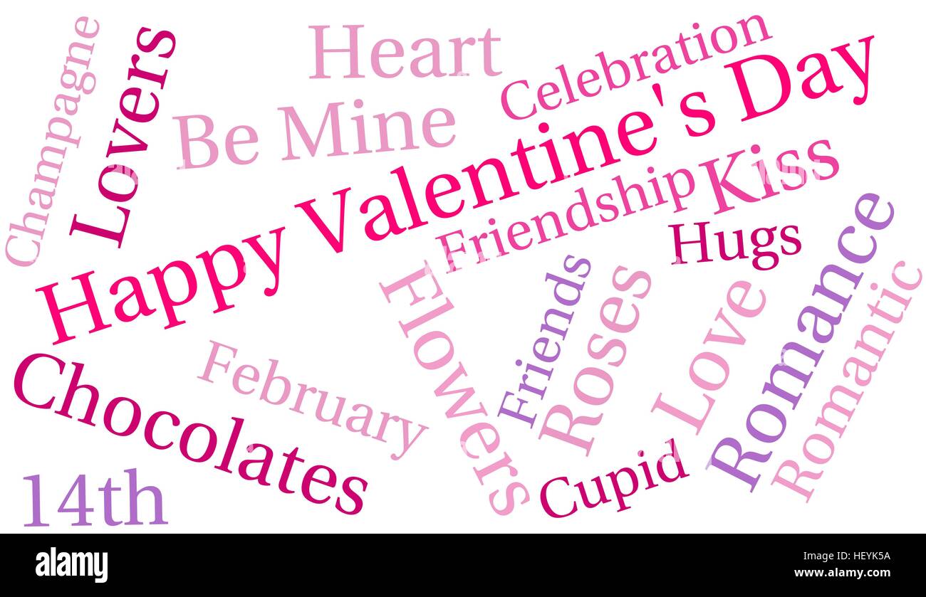 Happy Valentines Day word cloud on a white background Stock Vector ...
