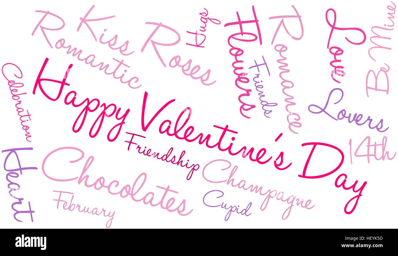 Happy Valentines Day word cloud on a white background Stock Vector ...