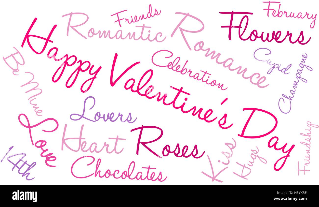 Happy Valentines Day word cloud on a white background Stock Vector ...