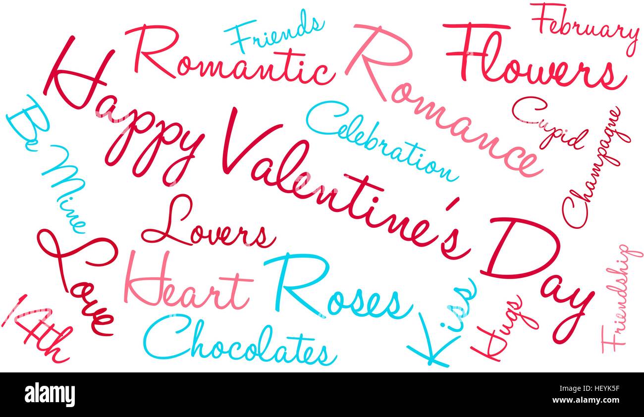 Happy Valentines Day word cloud on a white background Stock Vector ...