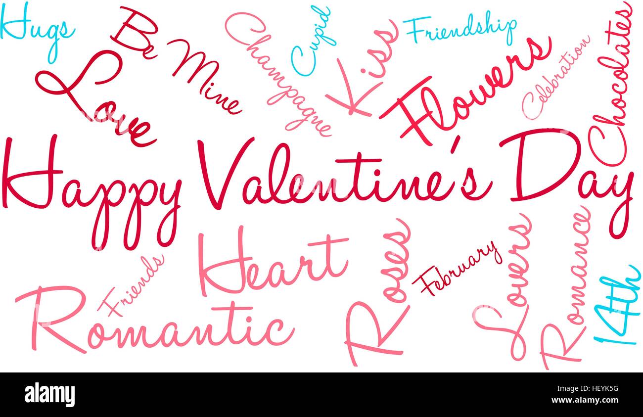 Happy Valentines Day word cloud on a white background Stock Vector ...