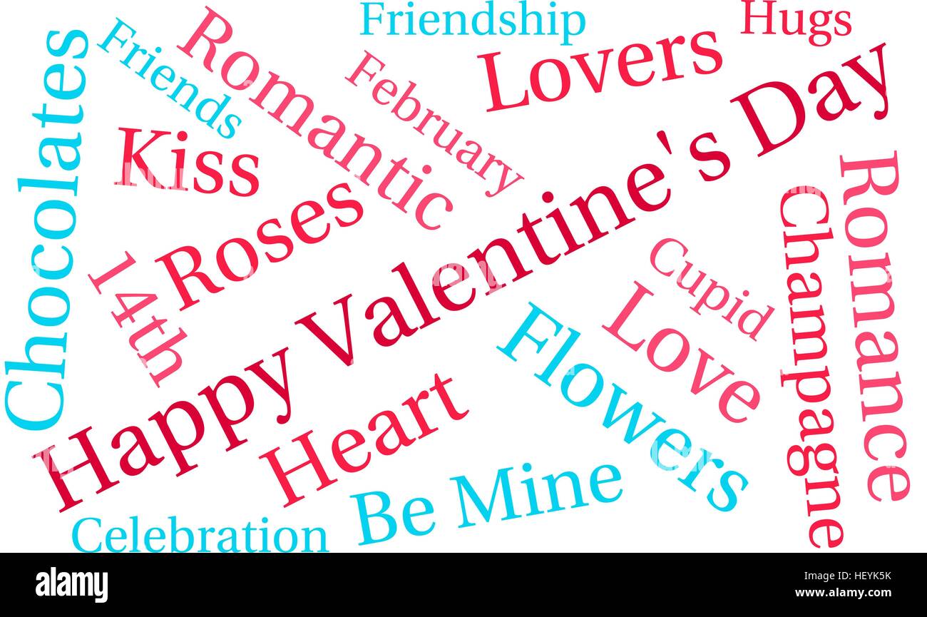 Happy Valentines Day word cloud on a white background Stock Vector ...