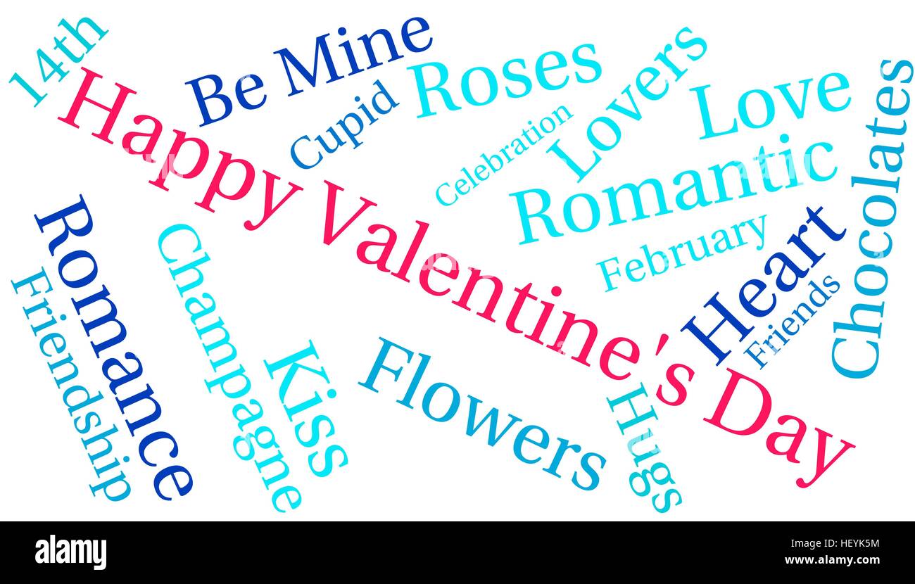 Happy Valentines Day word cloud on a white background Stock Vector ...