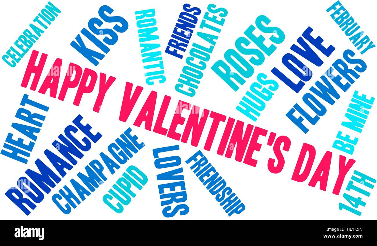 Happy Valentines Day word cloud on a white background Stock Vector ...