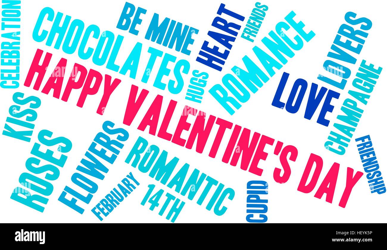 Happy Valentines Day word cloud on a white background Stock Vector ...