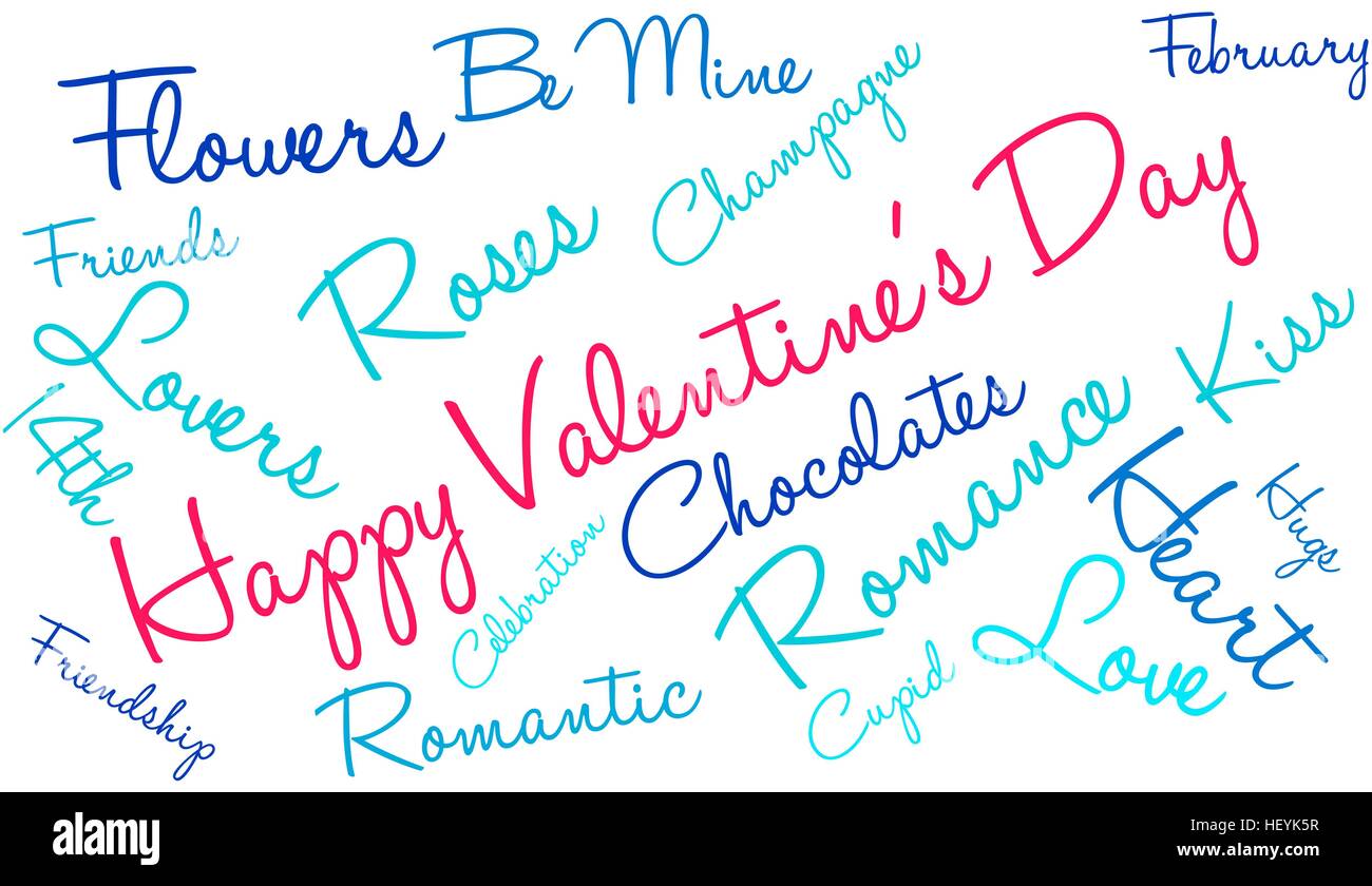 Happy Valentines Day word cloud on a white background Stock Vector ...