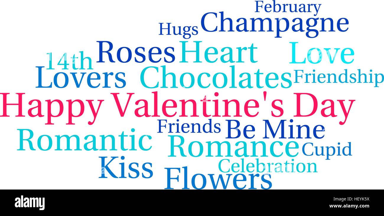 Happy Valentines Day word cloud on a white background Stock Vector ...